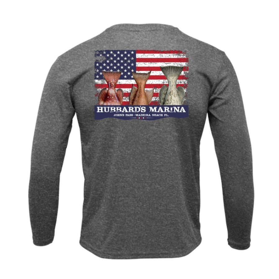 Grouper Flag Performance Shirt Black Heather Gray – Hubbard's Marina